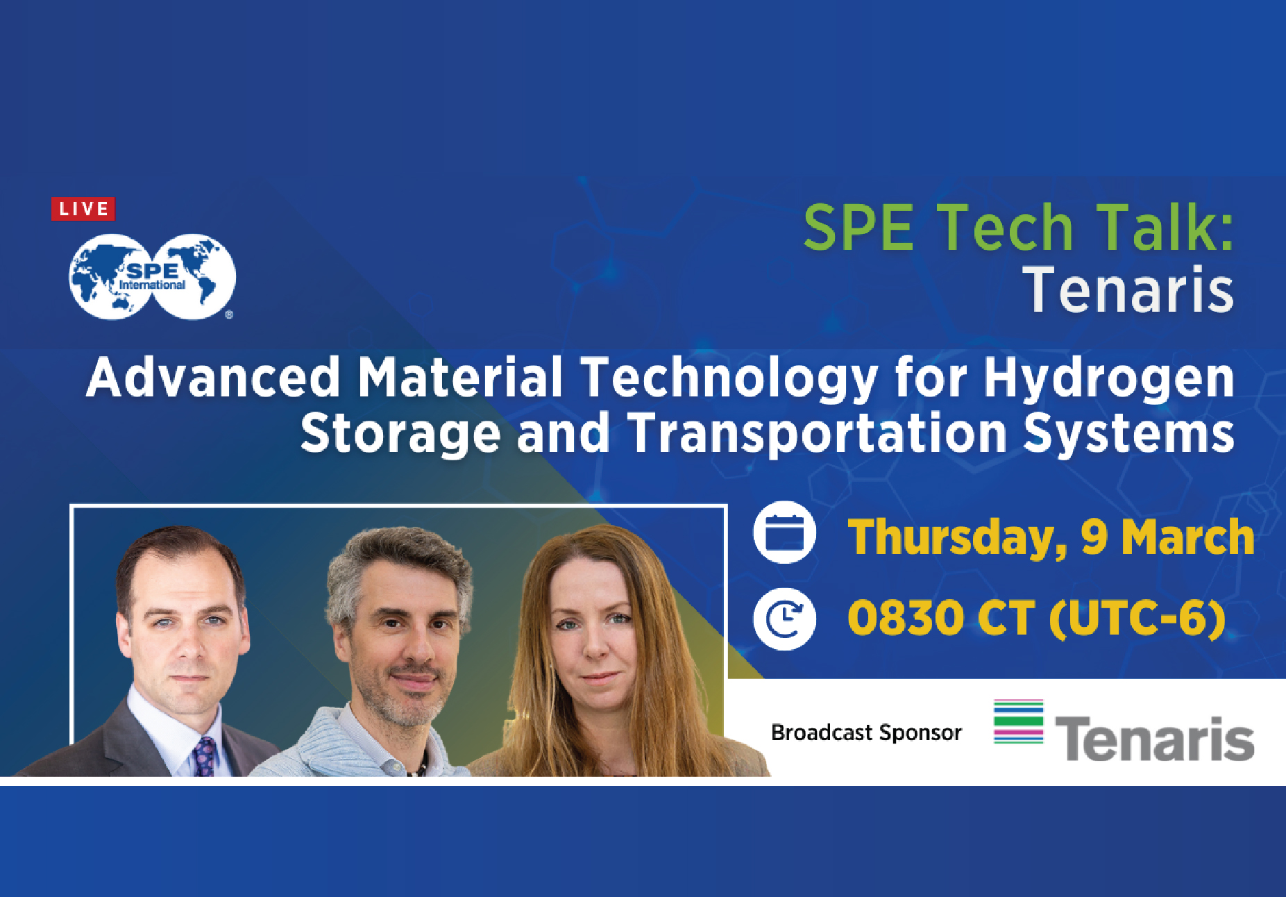 New SPE Tech Talk to spotlight Tenaris advanced material technology for hydrogen storage and ...