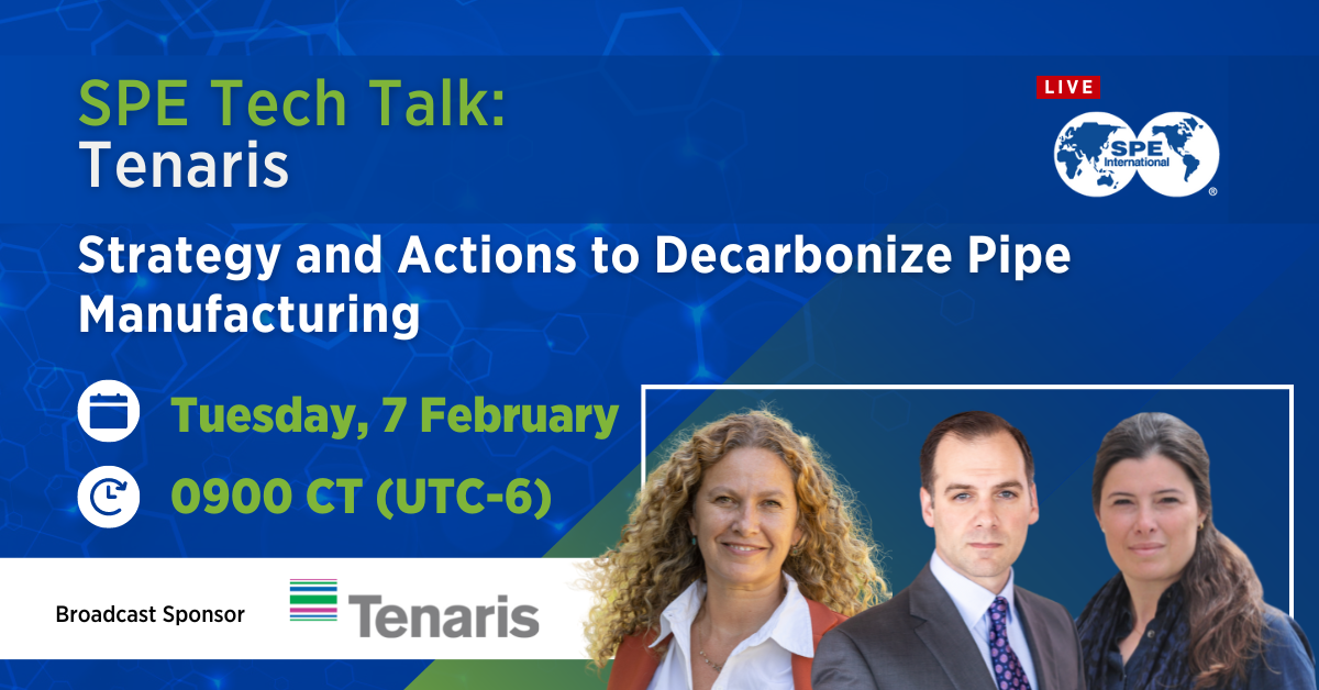 Register now for SPE’s Tech Talk on Tenaris’s decarbonization strategy